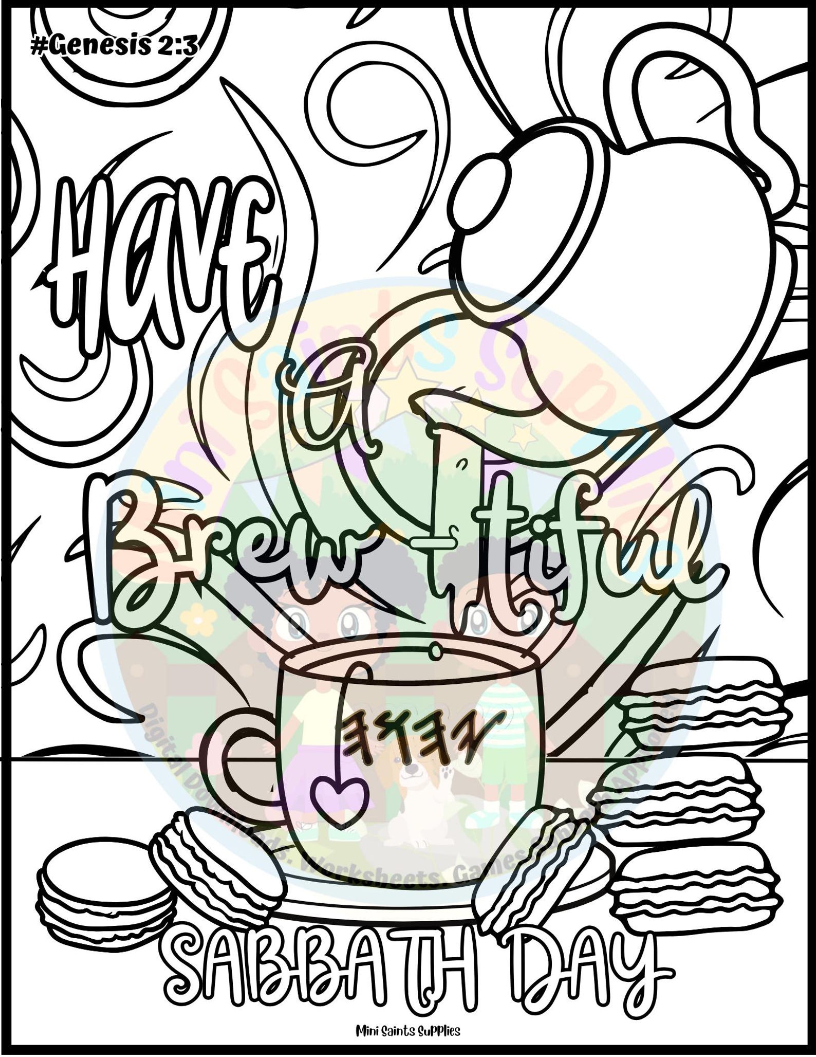 Sabbath Coloring Sabbath Activity Bible Kids Activities Bible Sabbath ...