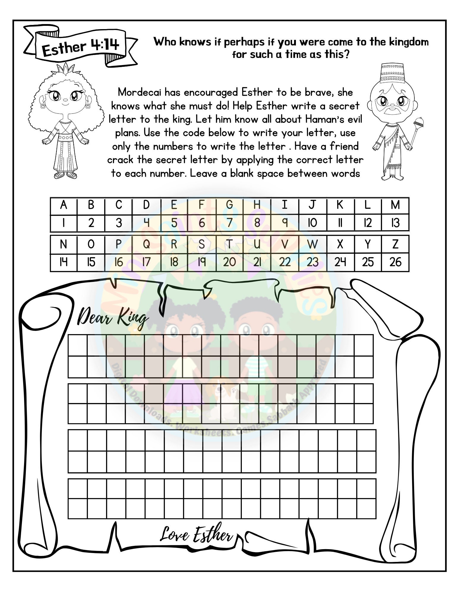 Queen Esther Bible Activity Book Book of Esther Purim Christian ...