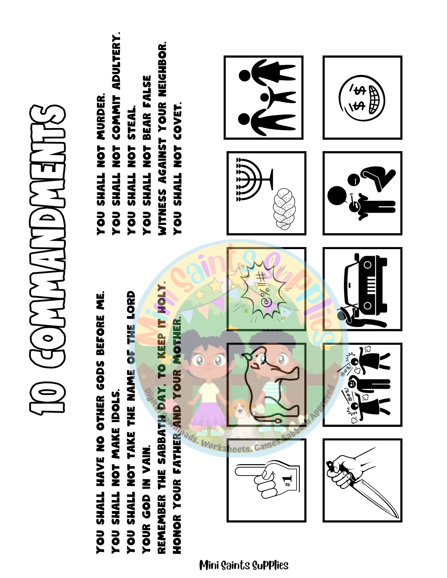 10 Commandments Craft Moses Activity Bible Study Passover Craft ...