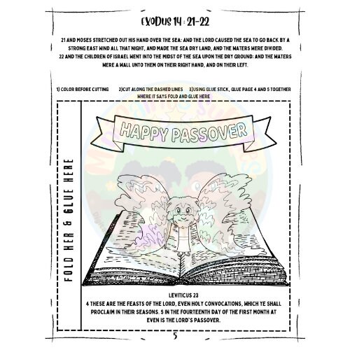 Passover Book Kids Craft Passover Children Craft Homeschool Activity 10 ...