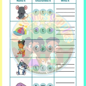 At Family CVC Words Printable Worksheet Instant Download CVC Learning ...