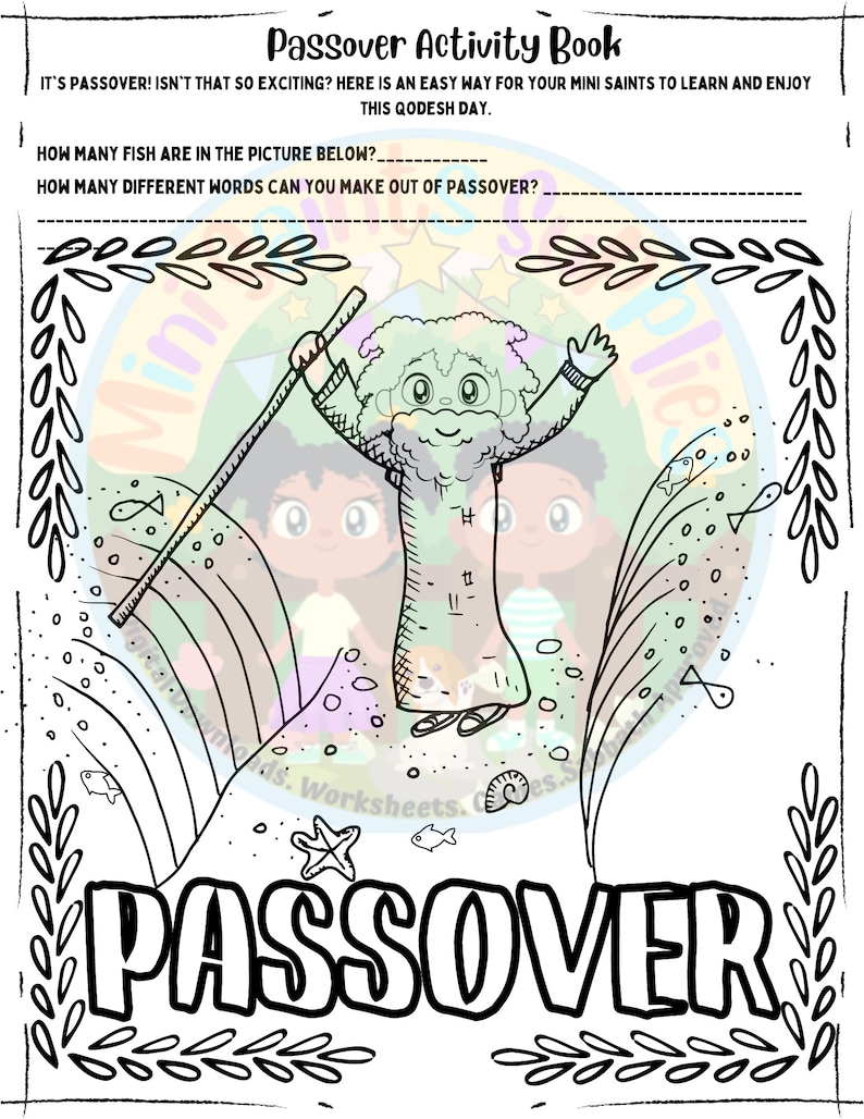 Passover Activity Book Kids Activity Passover Busy Children Homeschool ...