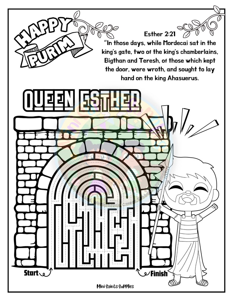 Book of Esther Bible Activity Book Purim Activity Sunday School ...