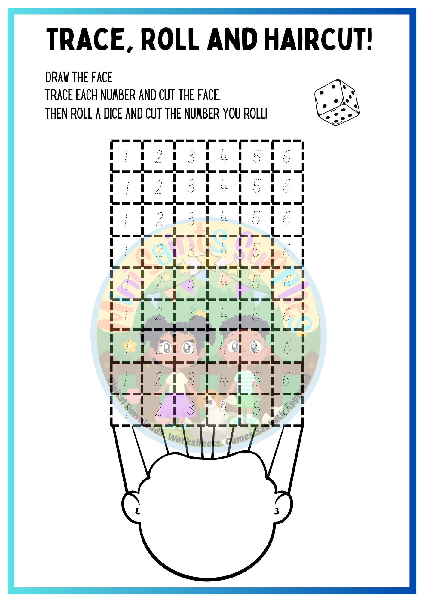 Preschool Cutting Fine Motor Activity Play Set Tracing Handwriting Page ...
