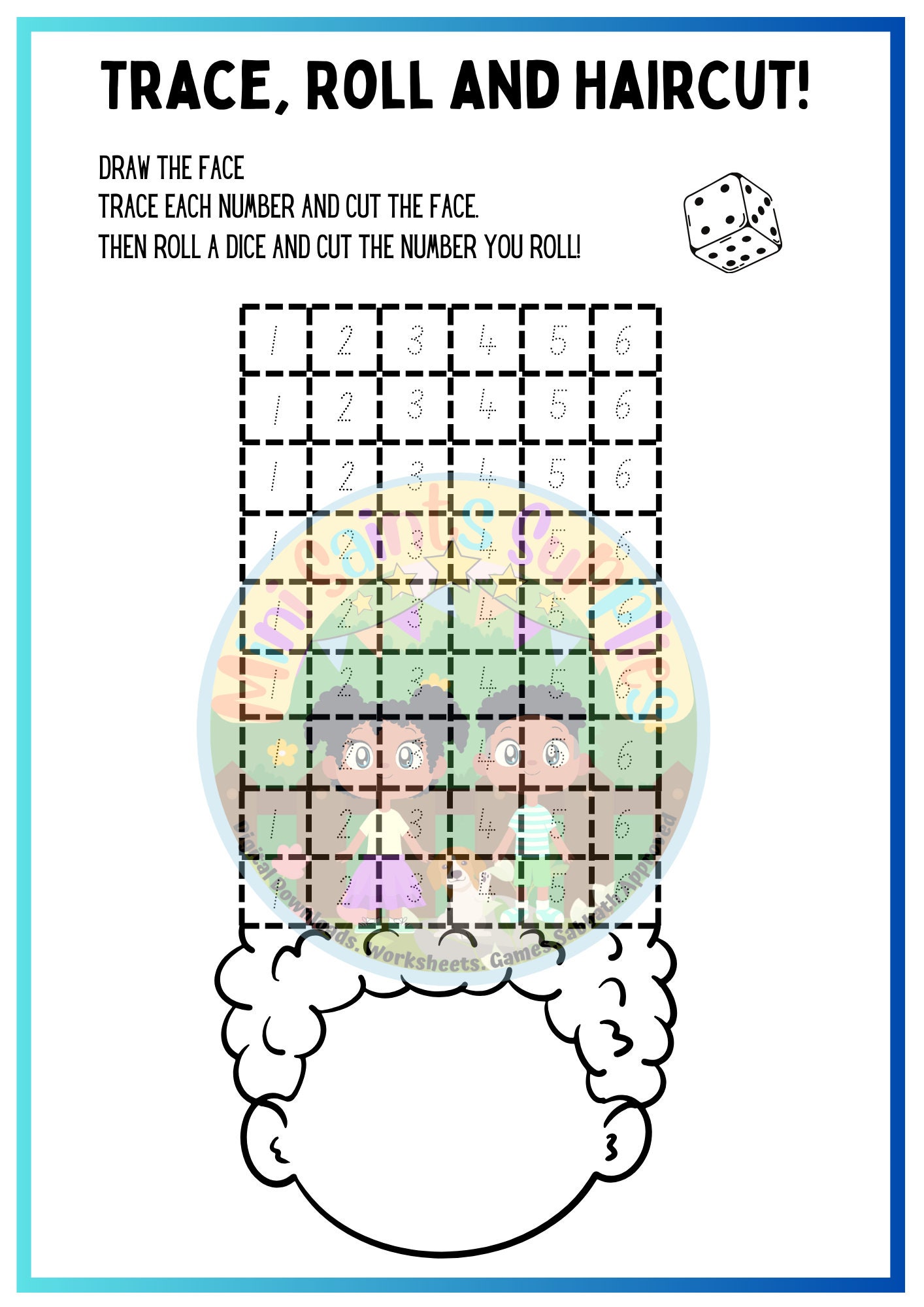 Preschool Cutting Fine Motor Activity Play Set Tracing Handwriting Page ...
