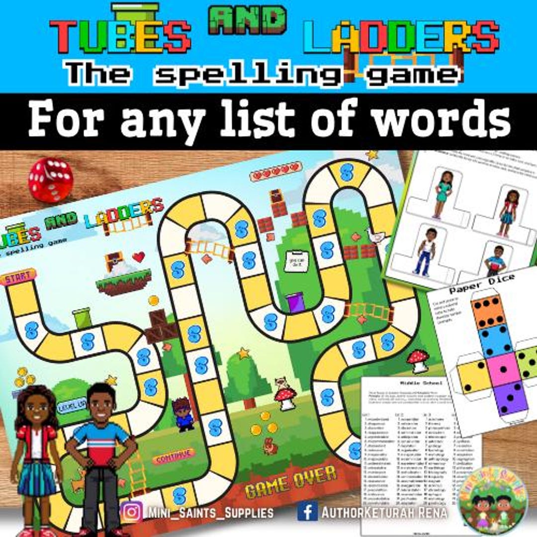 Printable Spelling Practice Board Game for Kids | Fun Weekly Spelling ...