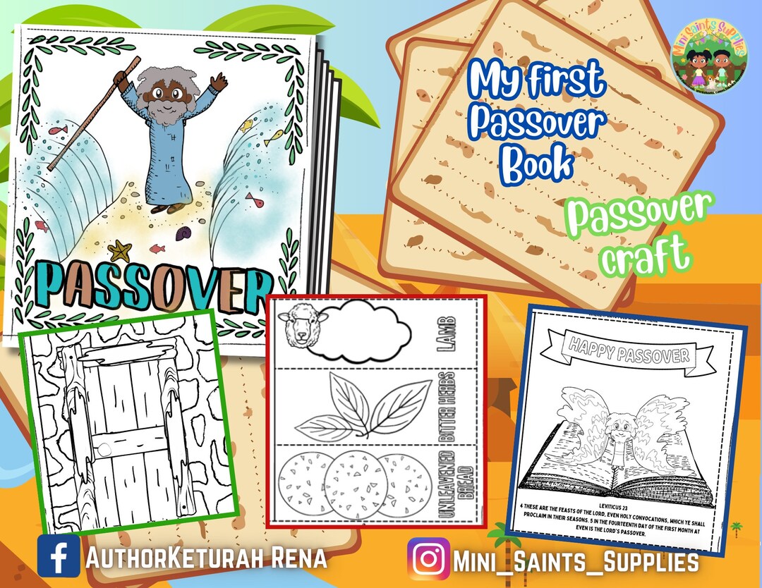 Passover Book Kids Craft Passover Children Craft Homeschool Activity 10 ...