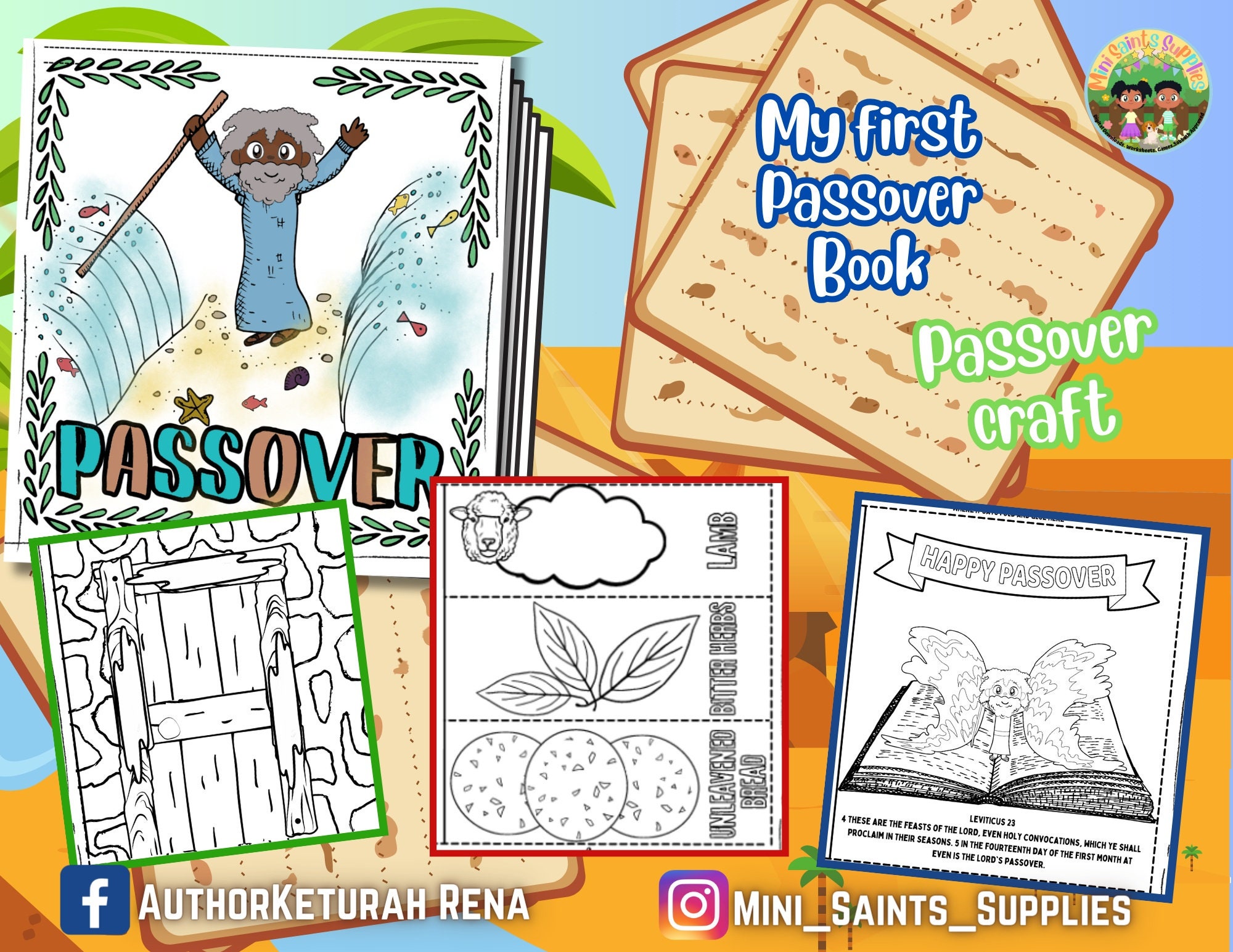 Passover Book Kids Craft Passover Children Craft Homeschool Activity 10 ...