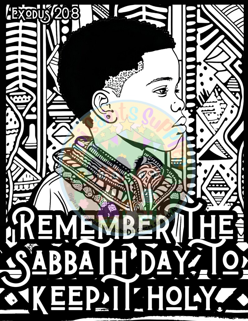 Bible Coloring Sabbath Worksheet Printable Bible Activity Jewish ...