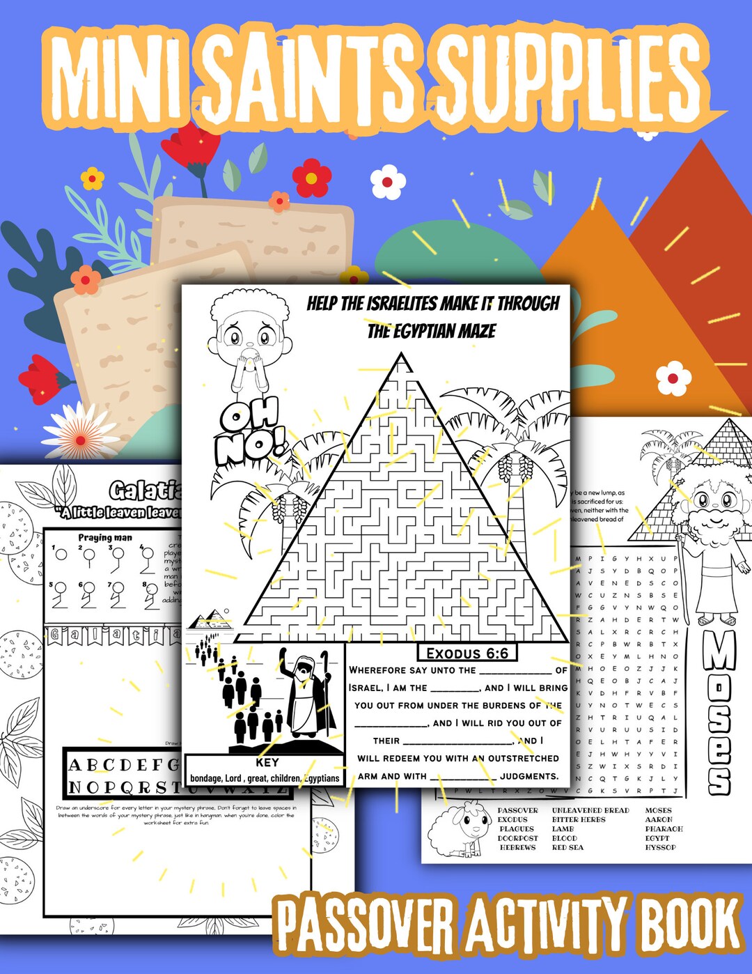 Passover Activity Book Kids Activity Passover Busy Children Homeschool ...