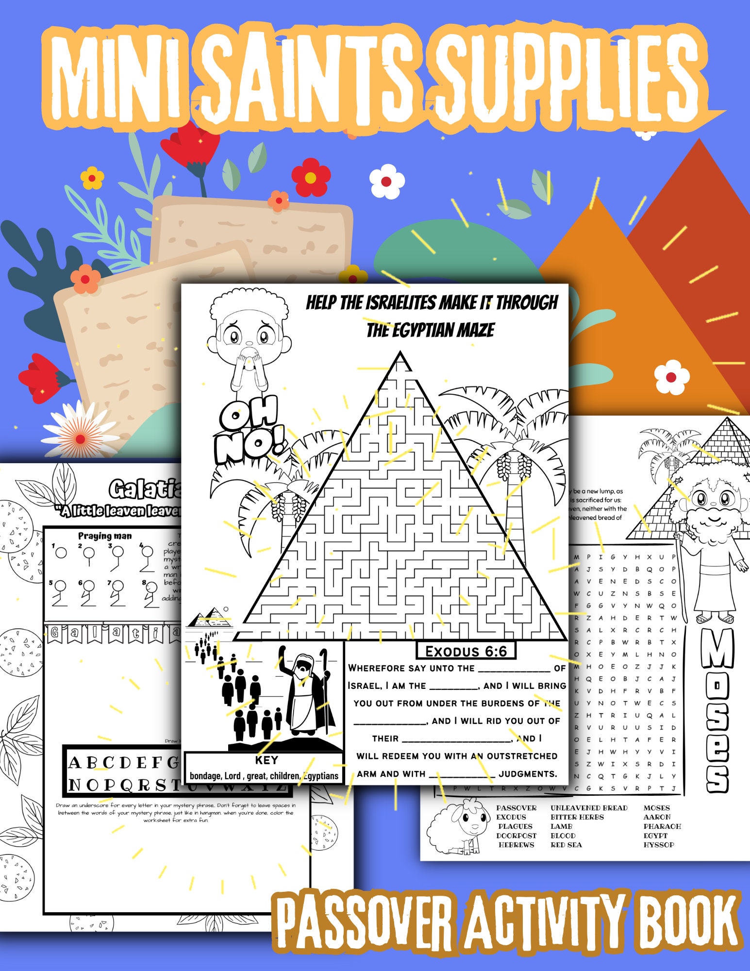 Passover Activity Book Kids Activity Passover Busy Children Homeschool ...