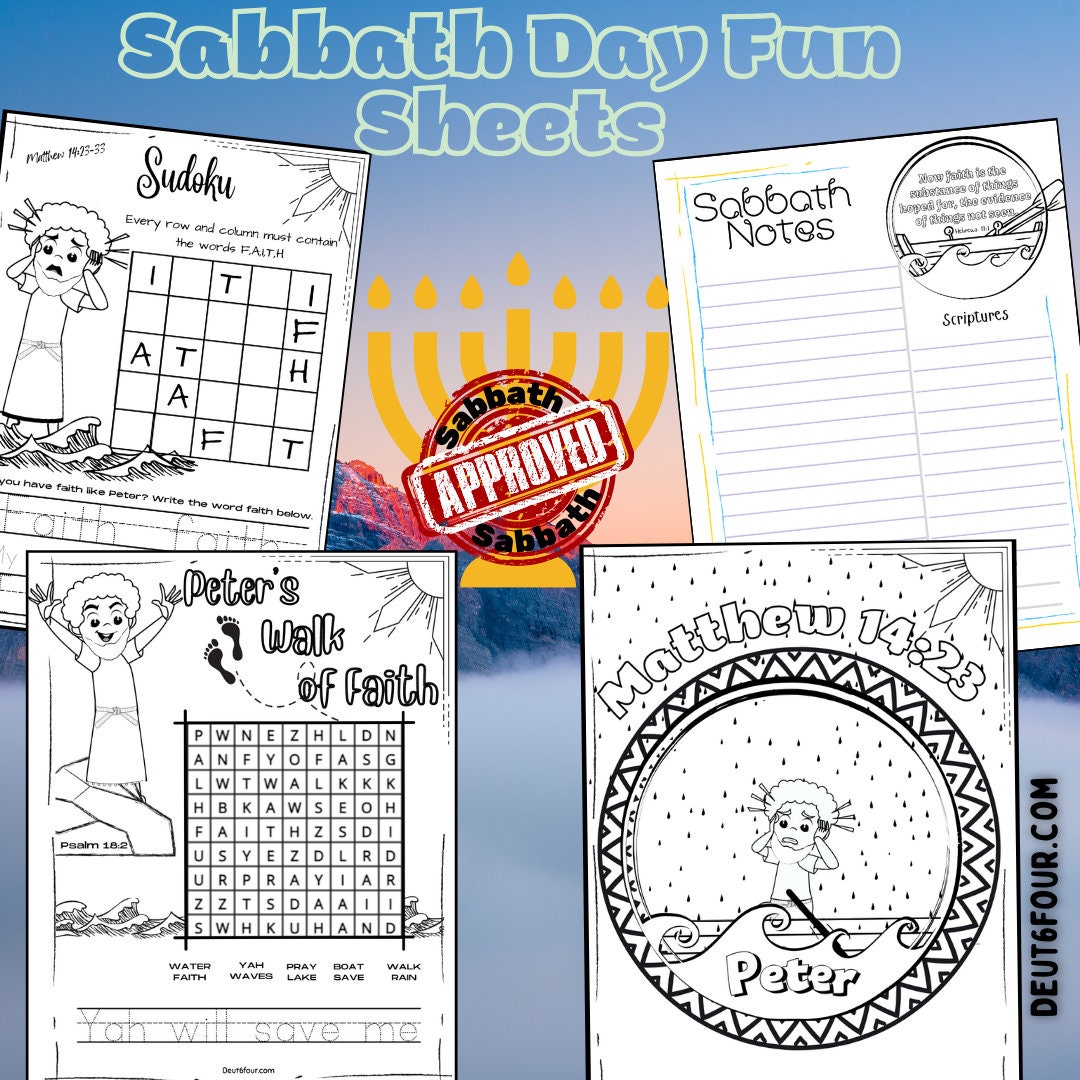 Peter Walk of Faith Bible Worksheet Lesson Plans Printable Homeschool ...