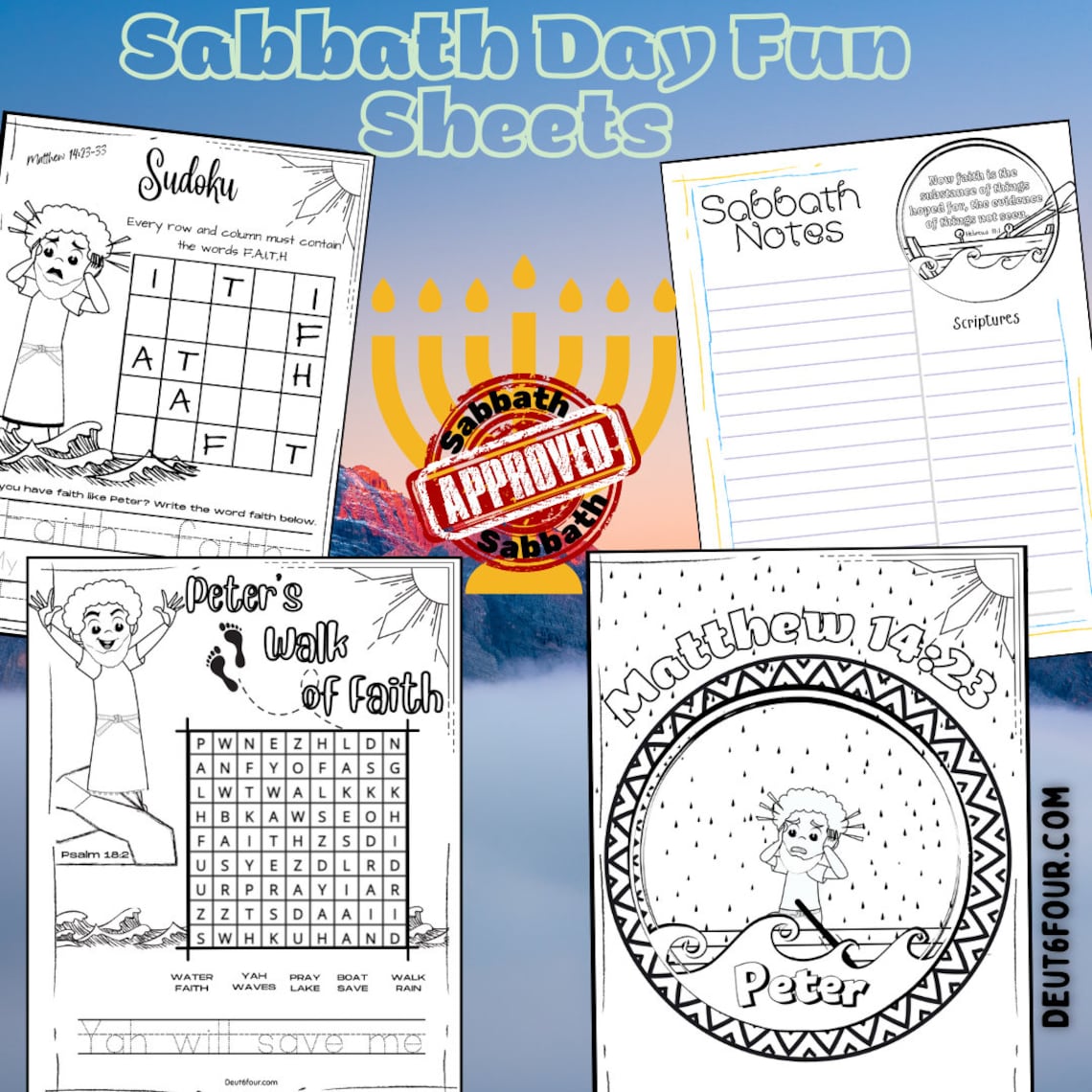 Peter Walk of Faith Bible Worksheet Lesson Plans Printable Homeschool ...