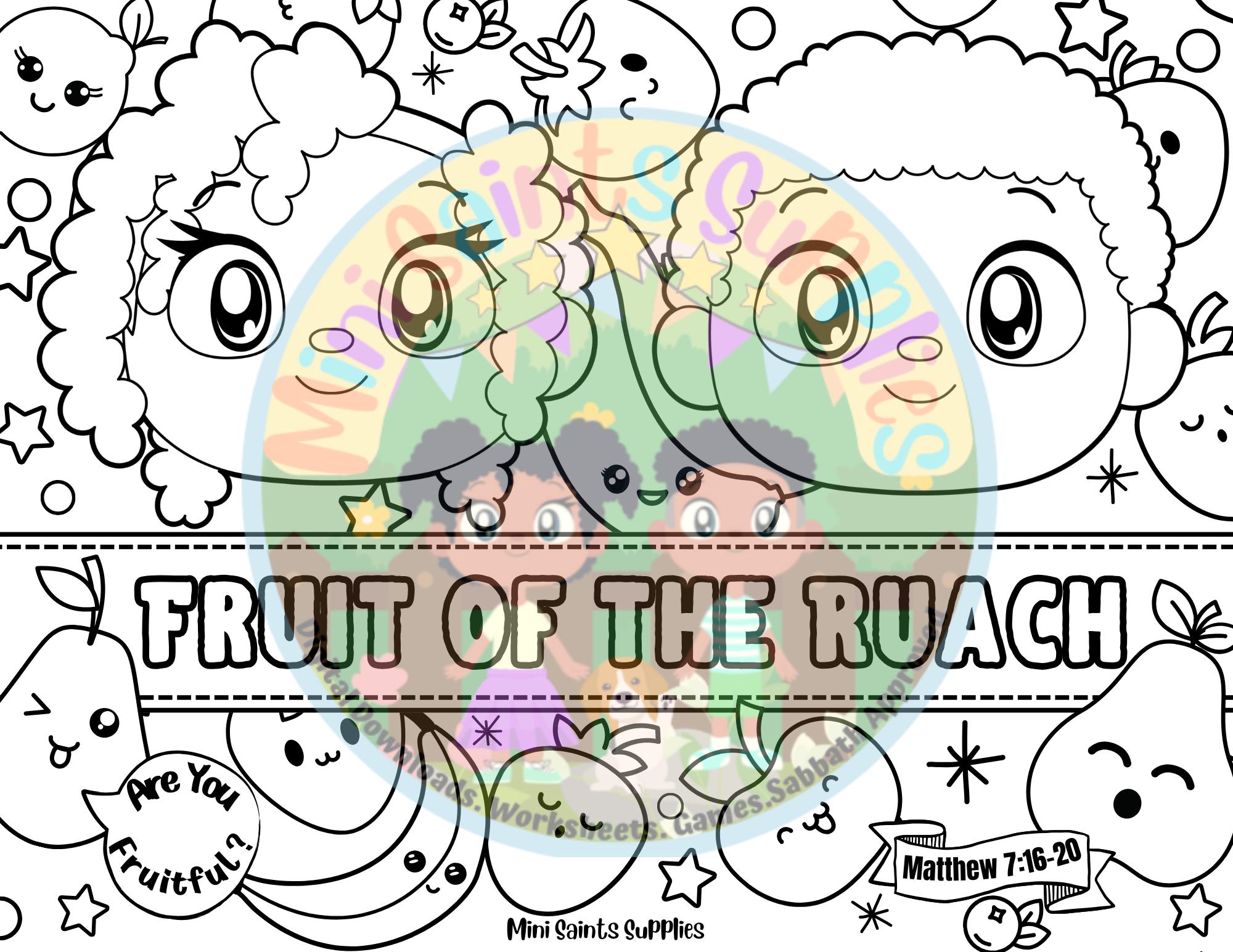 Fruits of the Spirit Bible Coloring Page Bible Scripture Printable ...