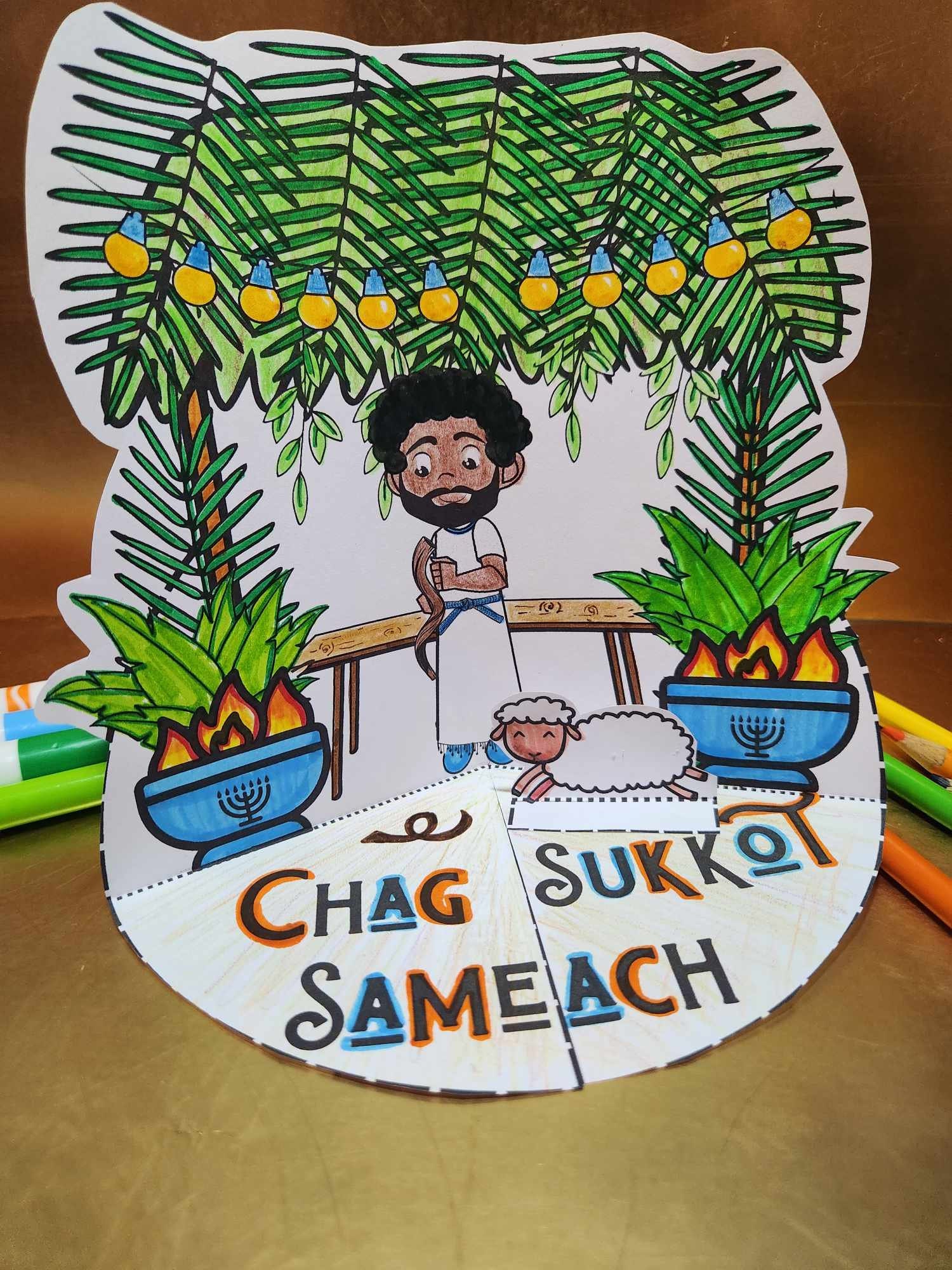 Feast of Tabernacle Coloring Activity Page Pop up Art, 3D Digital ...