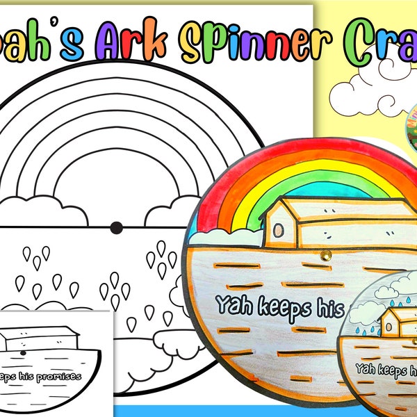Noahs Ark Rainbow Coloring Page - Etsy