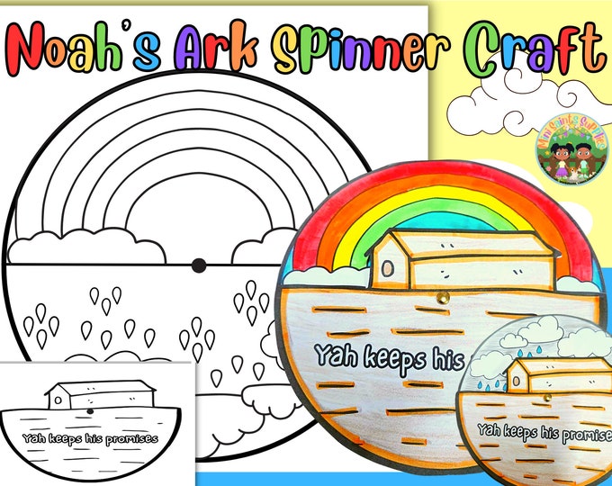 Noahs Ark Spinner Craft Activity Kids Craft Christian Homeschool ...