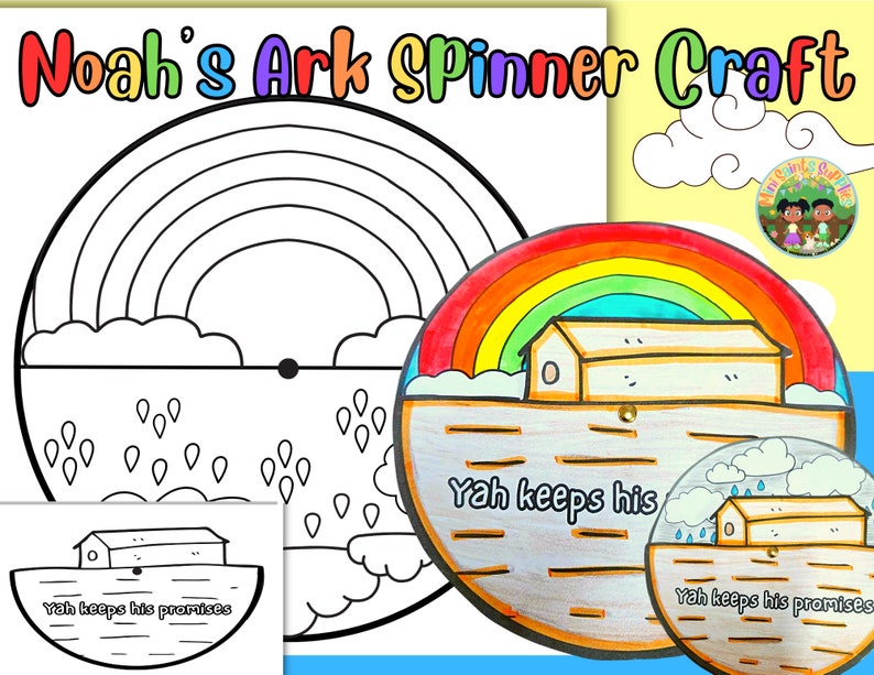 Noahs Ark Spinner Craft Activity Kids Craft Christian Homeschool ...
