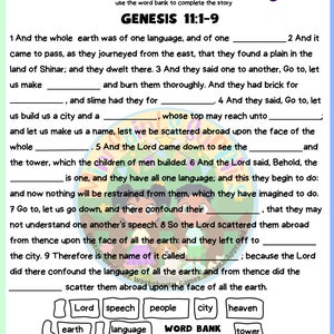 Tower of Babel Sunday School First Grade Curriculum Letter of the Week ...