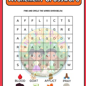 Atonement Yom Kippur Fall Feast Day Preschool Kindergarten Bible ...