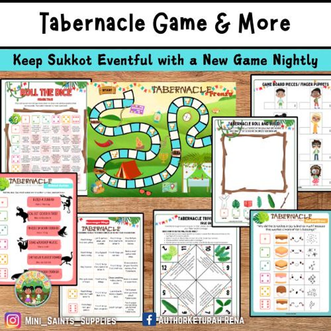 Tabernacle Games, Family Bible Game Sukkot Lesson Fall Feast Bible ...