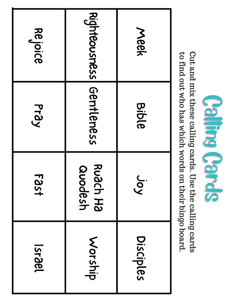 Bible Bingo Sunday School Printable Activity Bible Triva Bible Game ...