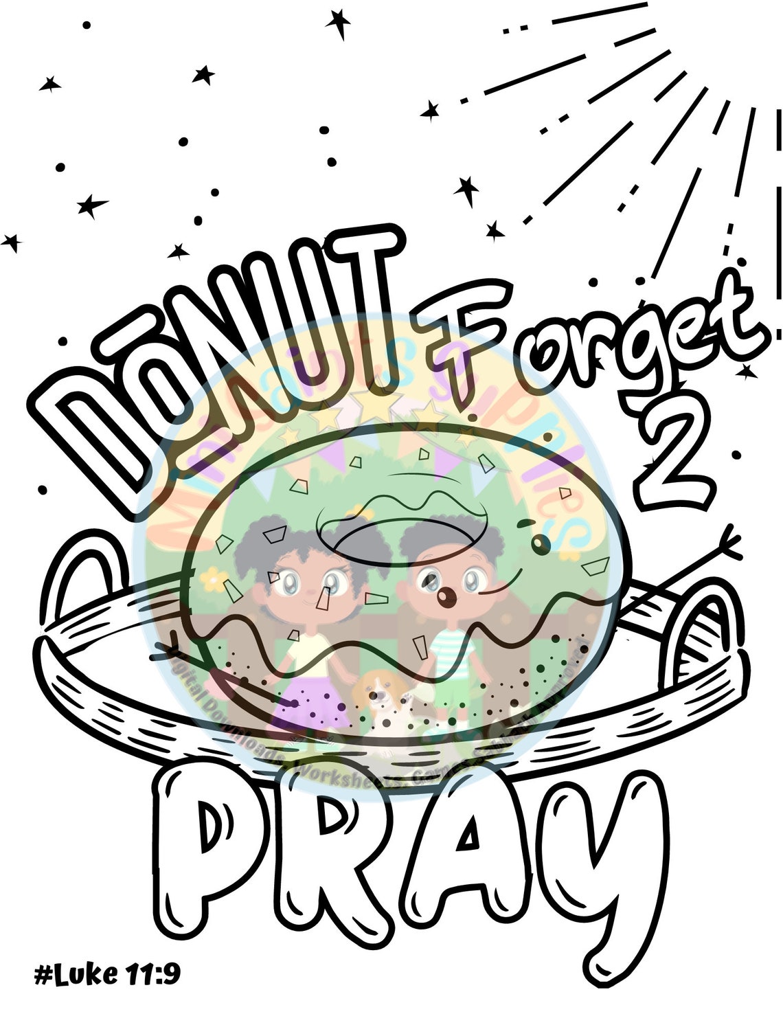 Food Puns, Donut Puns Kawaii Bible Puns Bible Verse Scripture Coloring ...