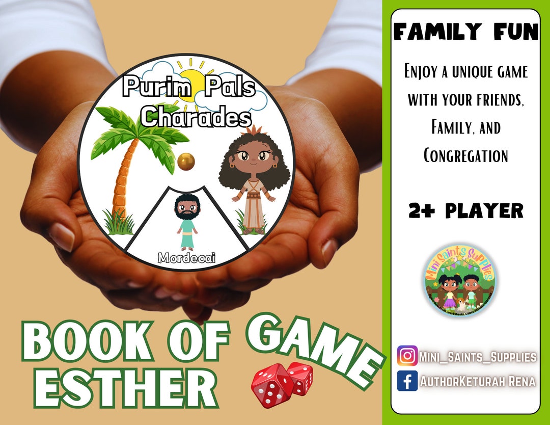 Esther Kids Bible Charades Game Bible Craft Purim Activity Sunday ...