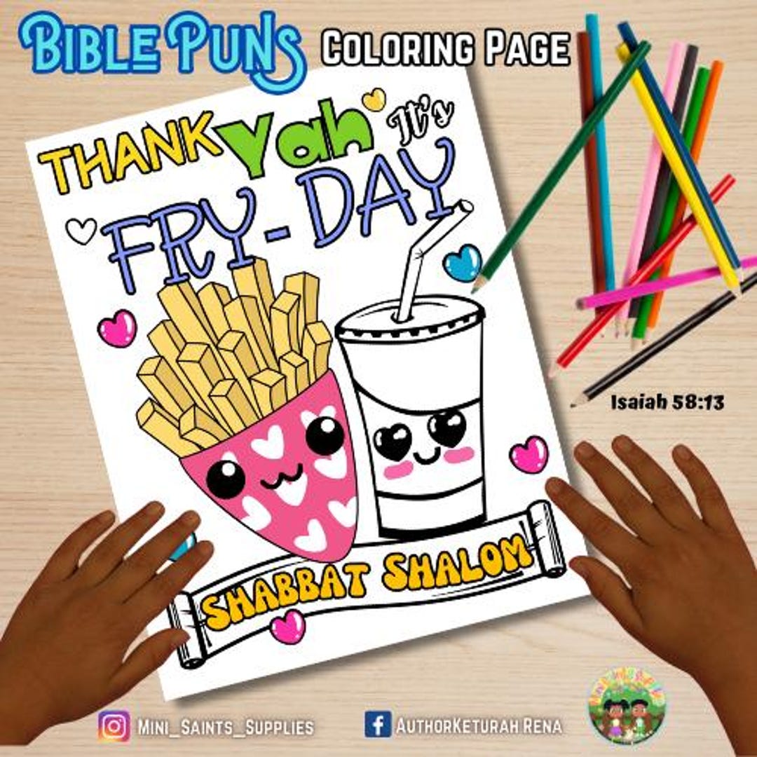 Food Puns, French Fry Pun, Pun Bible Coloring Inspirational Scripture ...