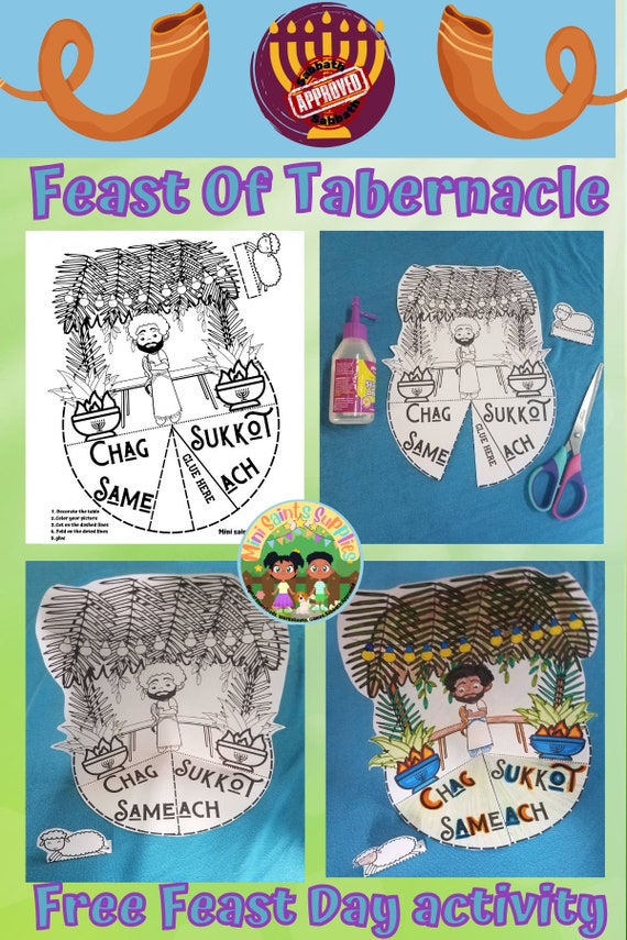 Feast of Tabernacle Coloring Activity Page Pop up Art 3D - Etsy