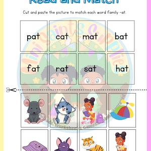 At Family CVC Words Printable Worksheet Instant Download CVC Learning ...