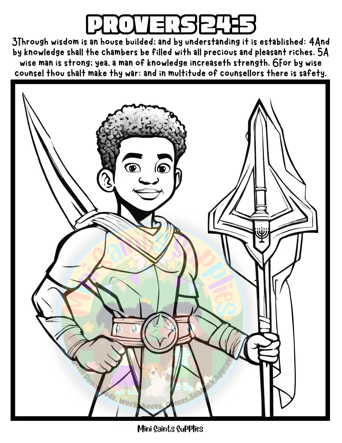 Bible Coloring Page Bible Scripture Printable Bible Activity Christian ...