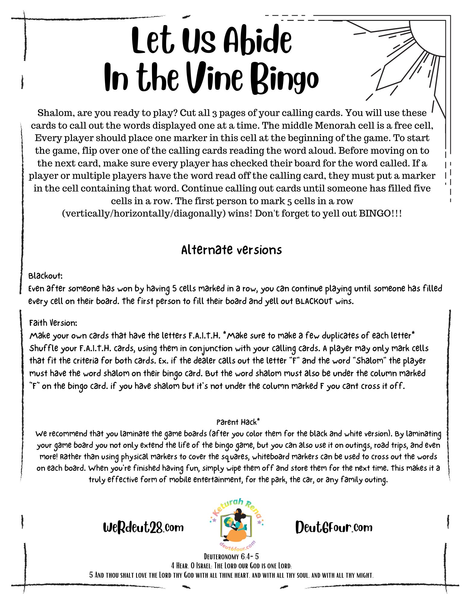 Bible Bingo Sunday School Printable Activity Bible Triva Bible Game ...