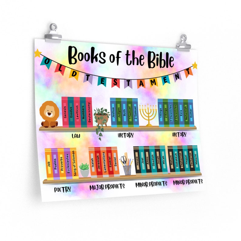 OLD TESTAMENT Books of the Bible Poster Christian Decor Wall Art Sunday ...
