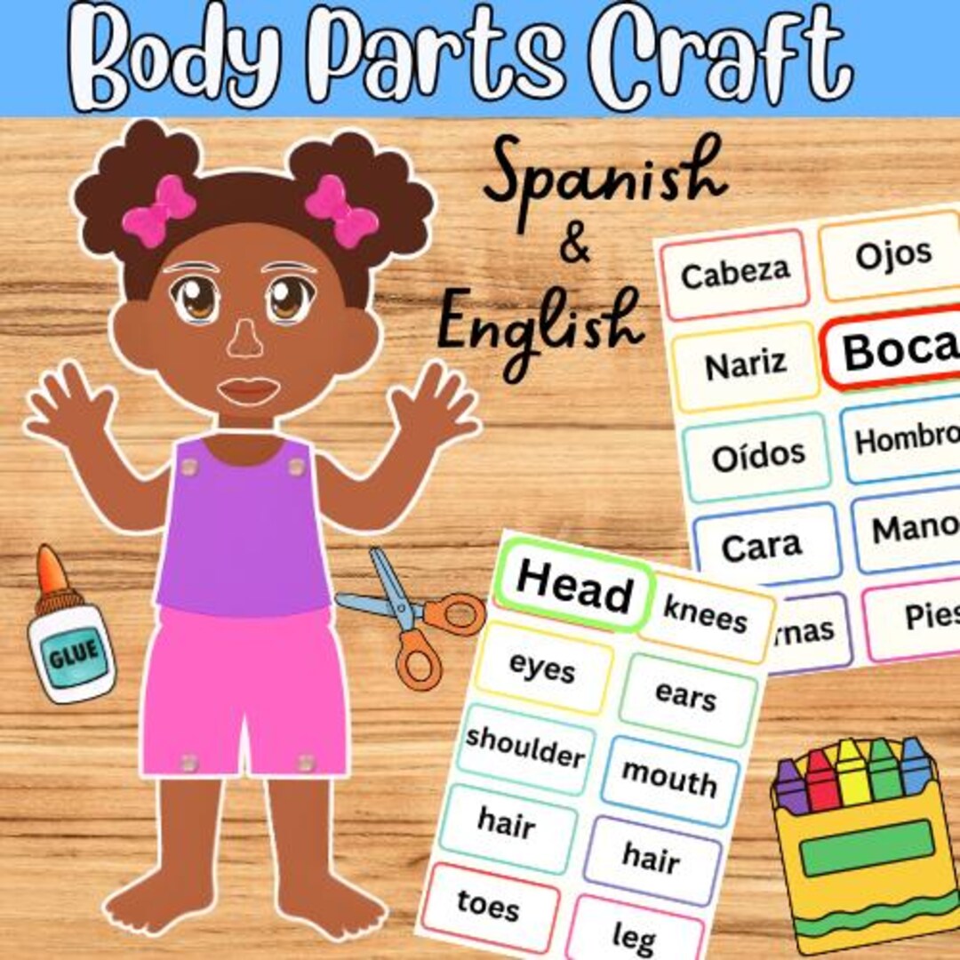 Body Parts Matching Game Kids Anatomy Cut and Paste Printable Activity ...