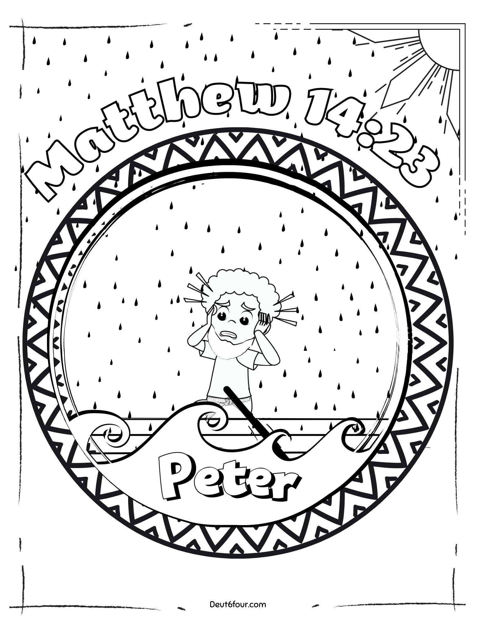 Peter Walk of Faith Bible Worksheet Lesson Plans Printable Homeschool ...