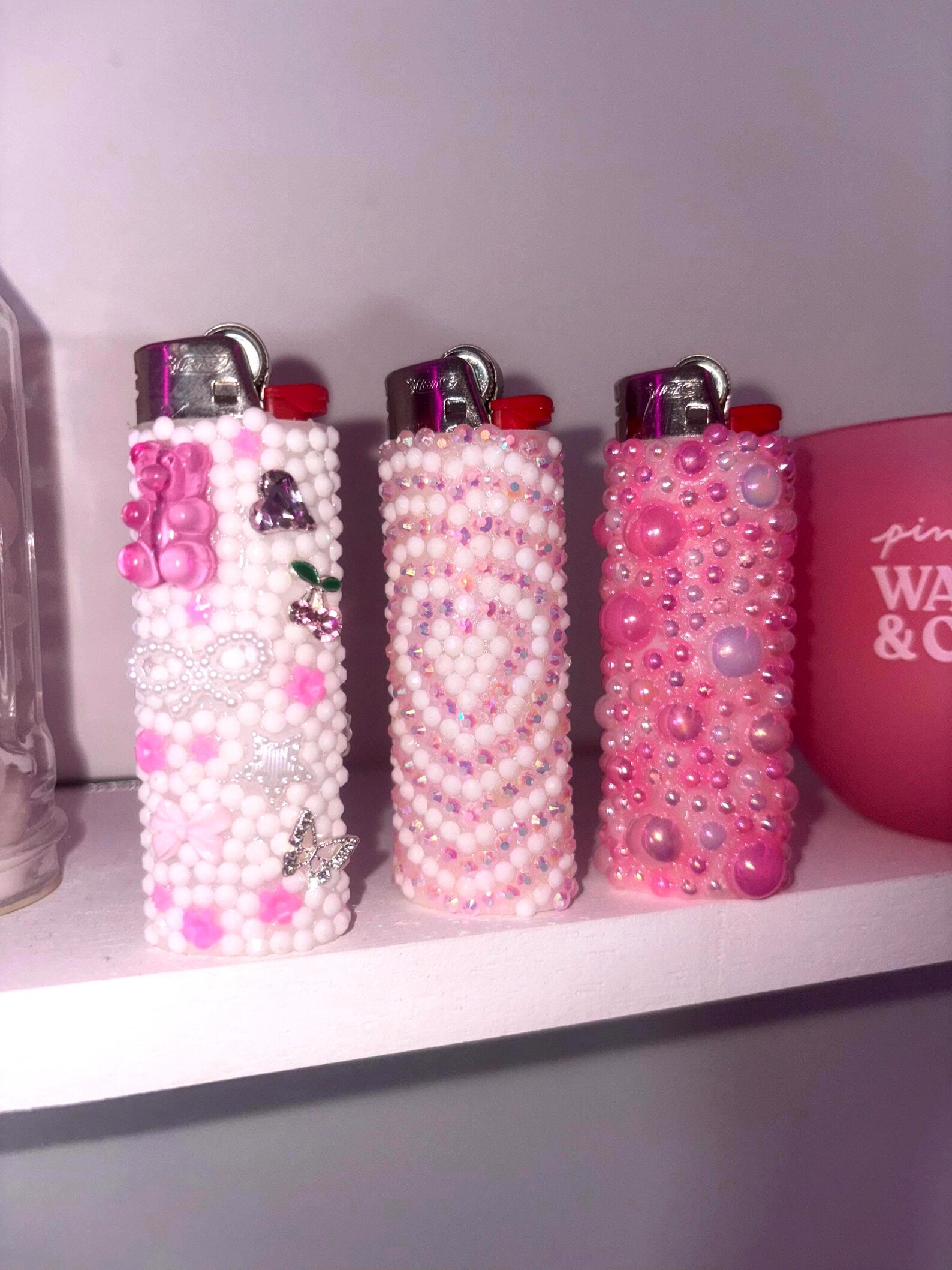 Rly Pink Bling Lighter Gift Set (3-pack) | Rhinestone BIC Lighters ...