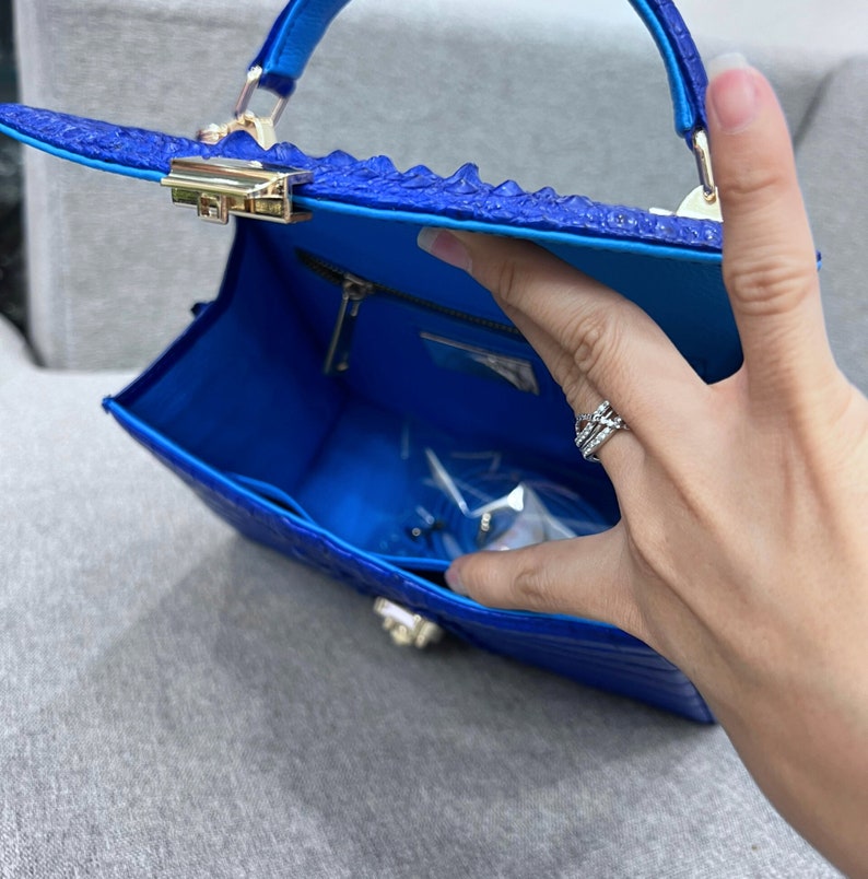 Light Blue Alligator Leather Skin Women Purse- Gift for Her-birthday ...