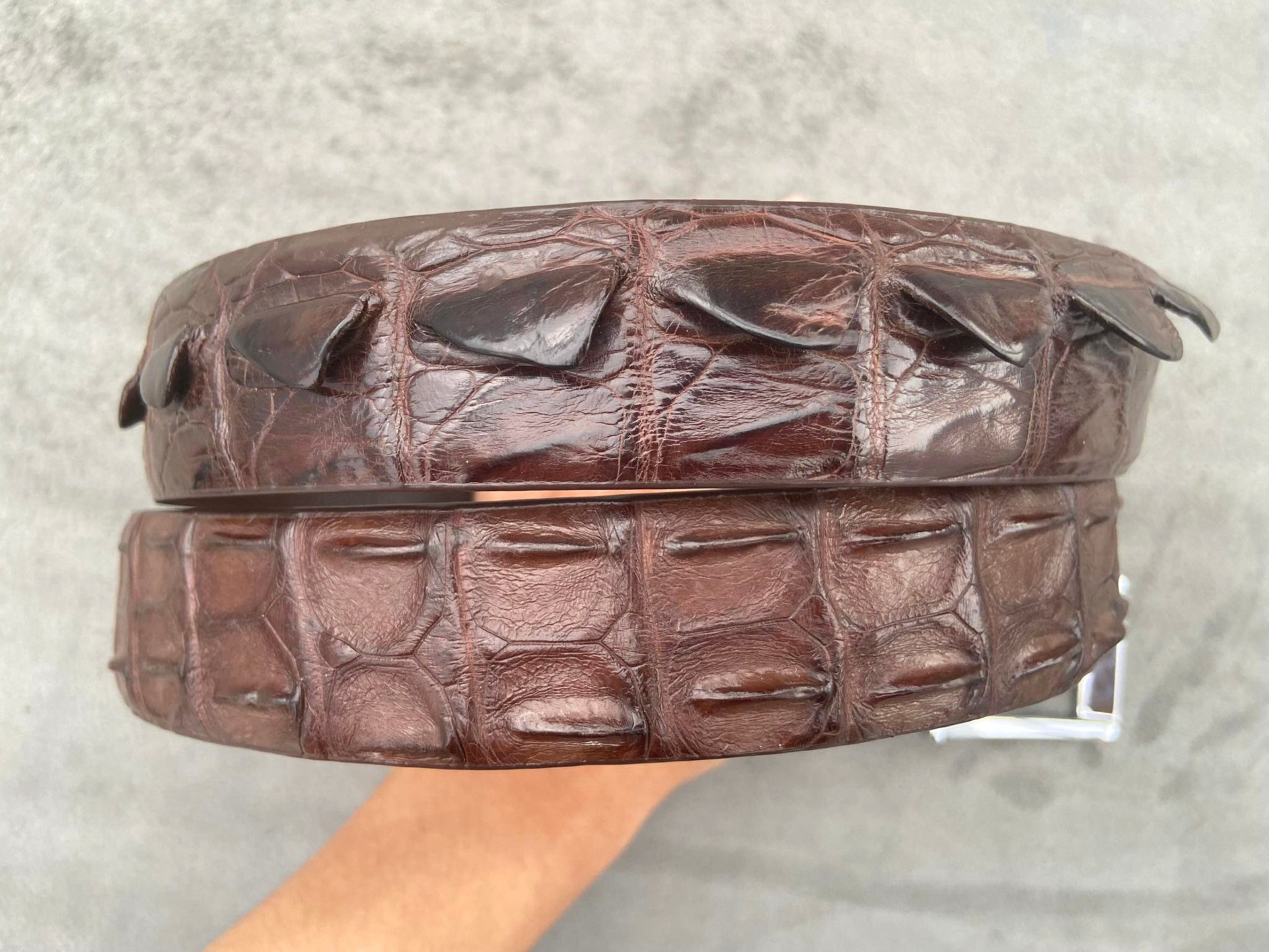 Brown Genuine Alligator Leather Skin Men's W 1.3 Inch/ Xmas Gifts Mens ...