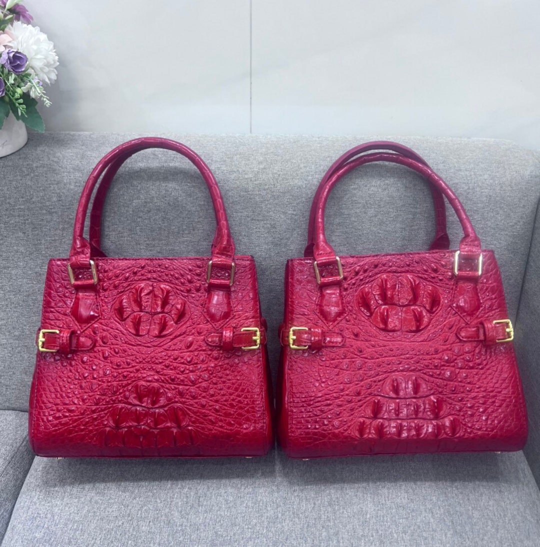 Burgundy Alligator Genuine Leather Skin Women's Purse-luxury Purse ...