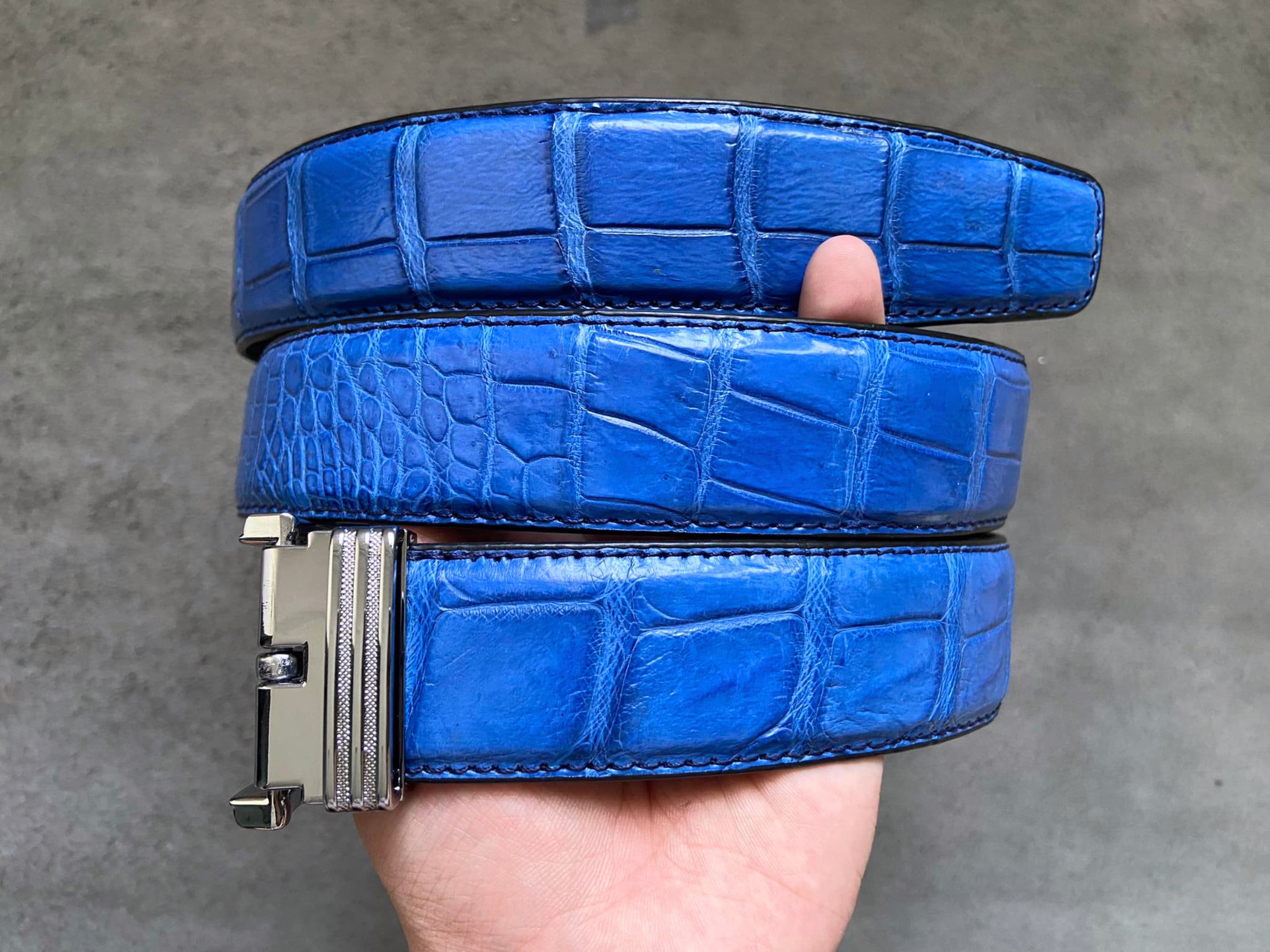 Light Blue Alligator Genuine Belly Leather Skin Men's Belt - Etsy