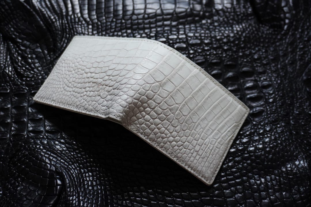 White Genuine Alligator Leather Skin Men's Bifold Wallet/customized ...