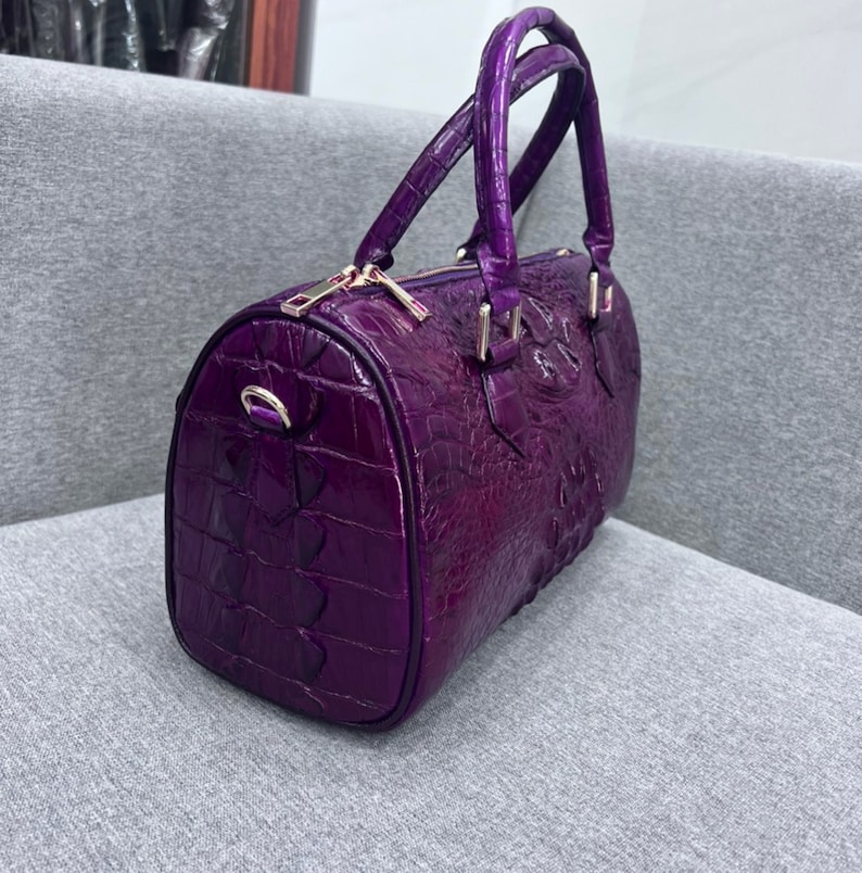 Purple Alligator Genuine Leather Skin Travel Bag-luxury Duffel - Etsy