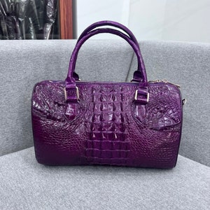 Purple Alligator Genuine Leather Skin Travel Bag-luxury Duffel Bag - Etsy
