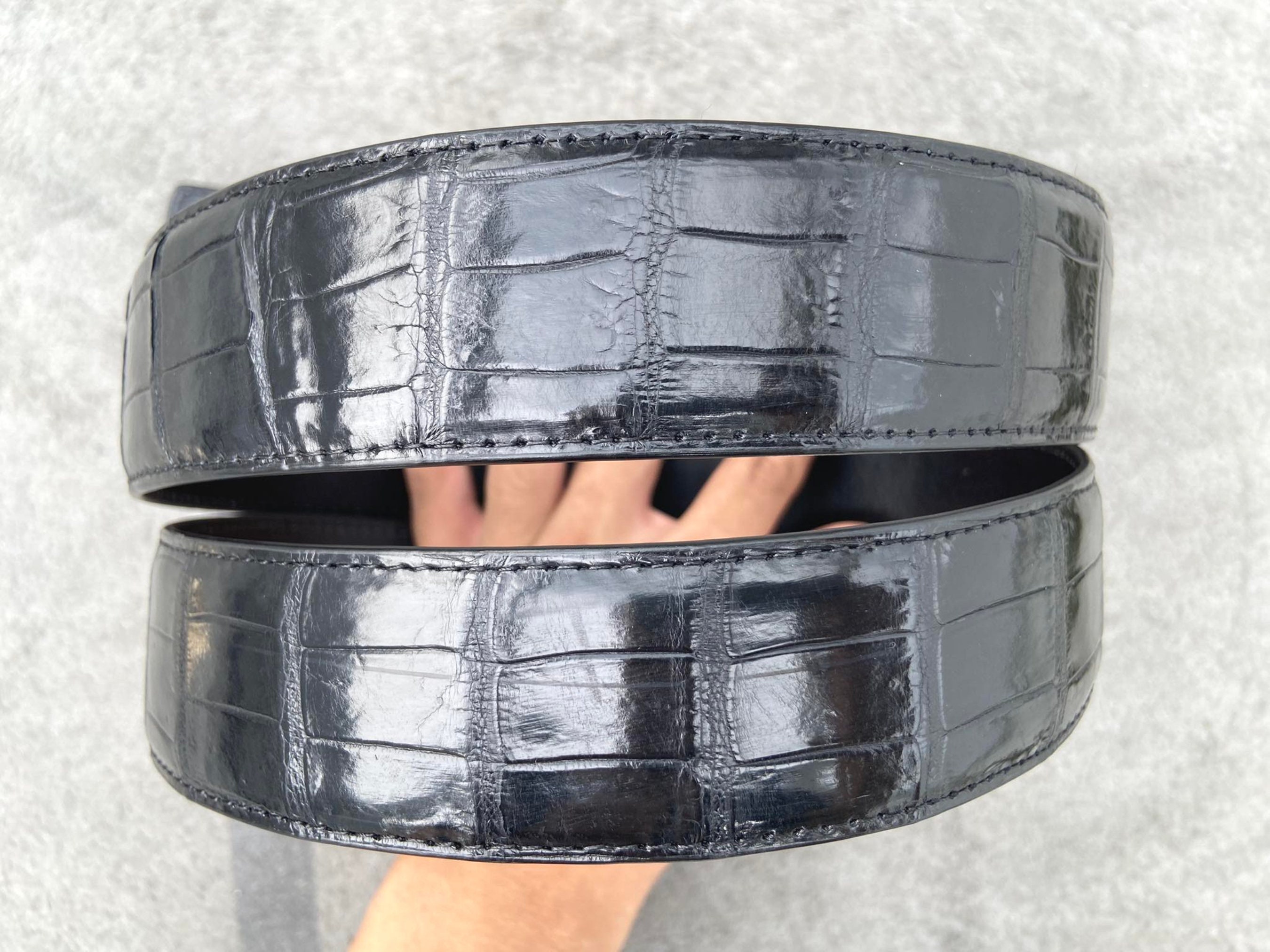 Black Genuine Alligator Belly Leather Skin Men's Belt 1.5 - Etsy