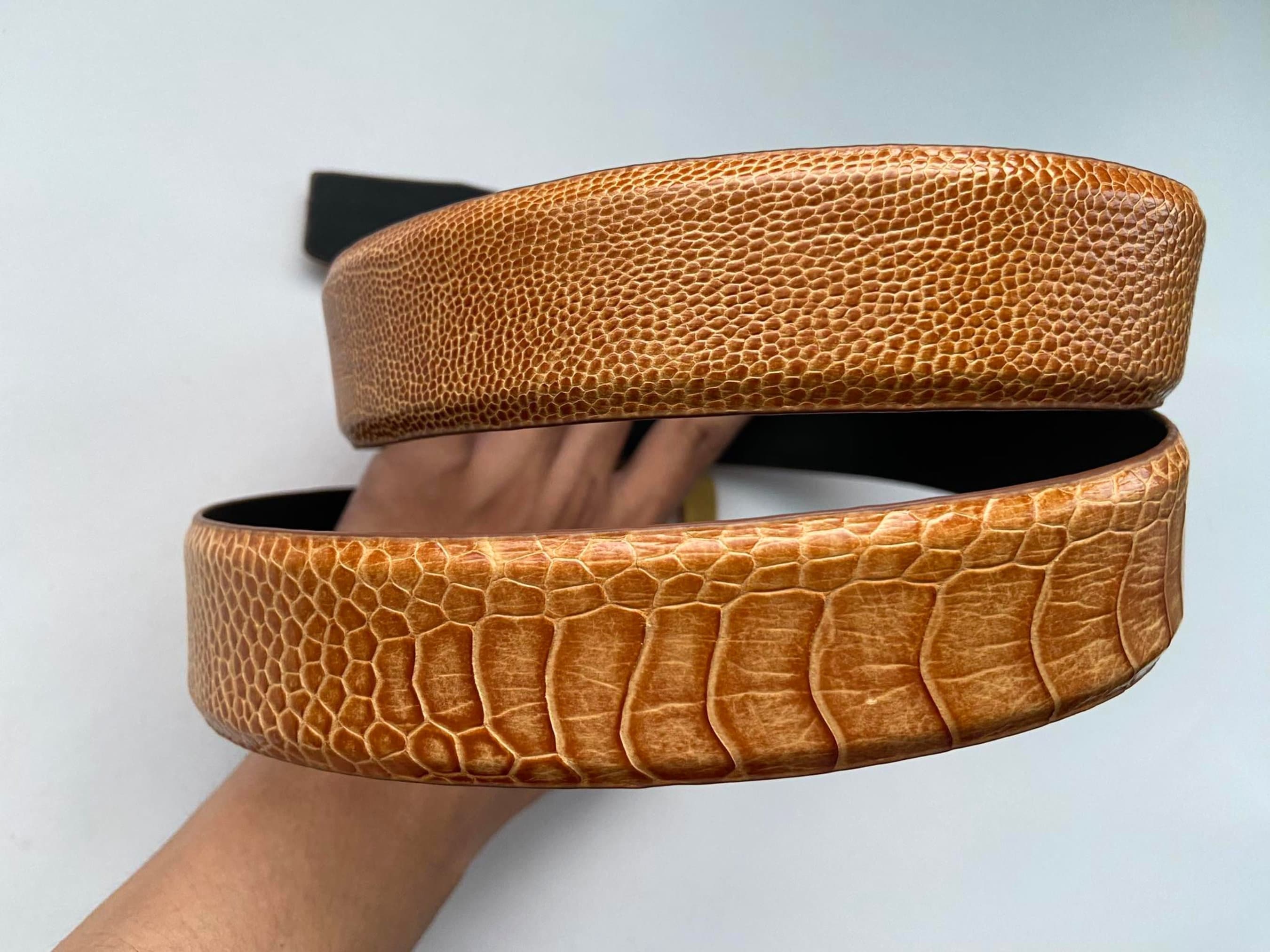 Yellow Genuine Ostrich Leather Skin Men's Belt W 1.3 - Etsy