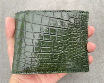White Genuine Alligator Leather Skin Men's Bifold Wallet/customized ...