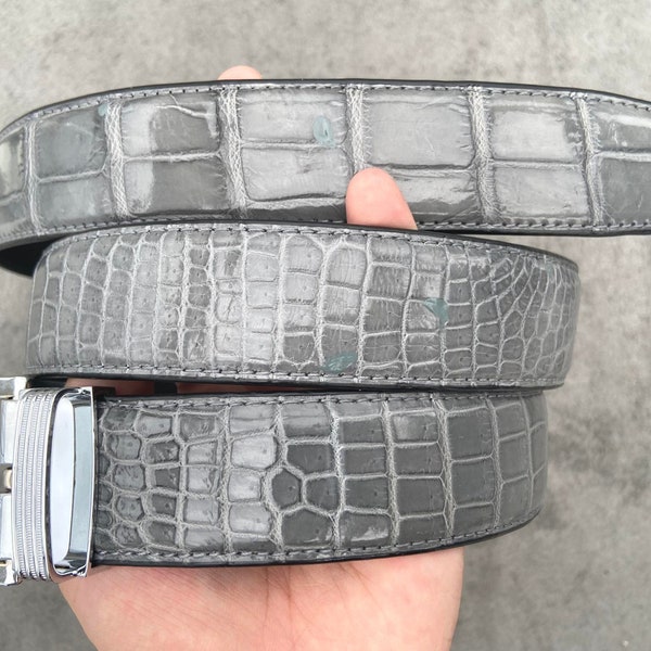 Gray Leather Belt - Etsy