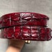 Red Alligator Leather Men's Belt: Handcrafted Automatic Buckle, 1.5 ...