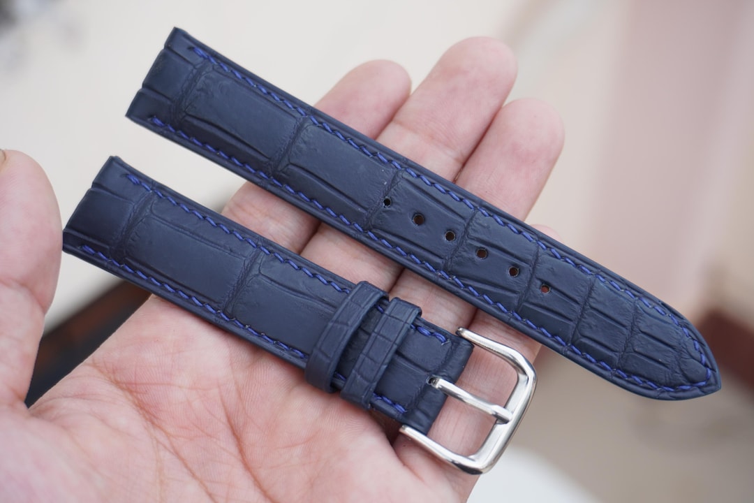 Handmade Navy Blue Genuine Alligator Leather Mens Luxury Watch Strap ...